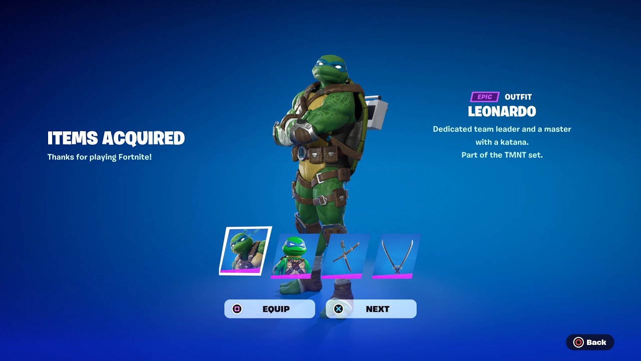 How To Get Leonardo Skin & Leo's Katana Pickaxe FREE In Fortnite ...