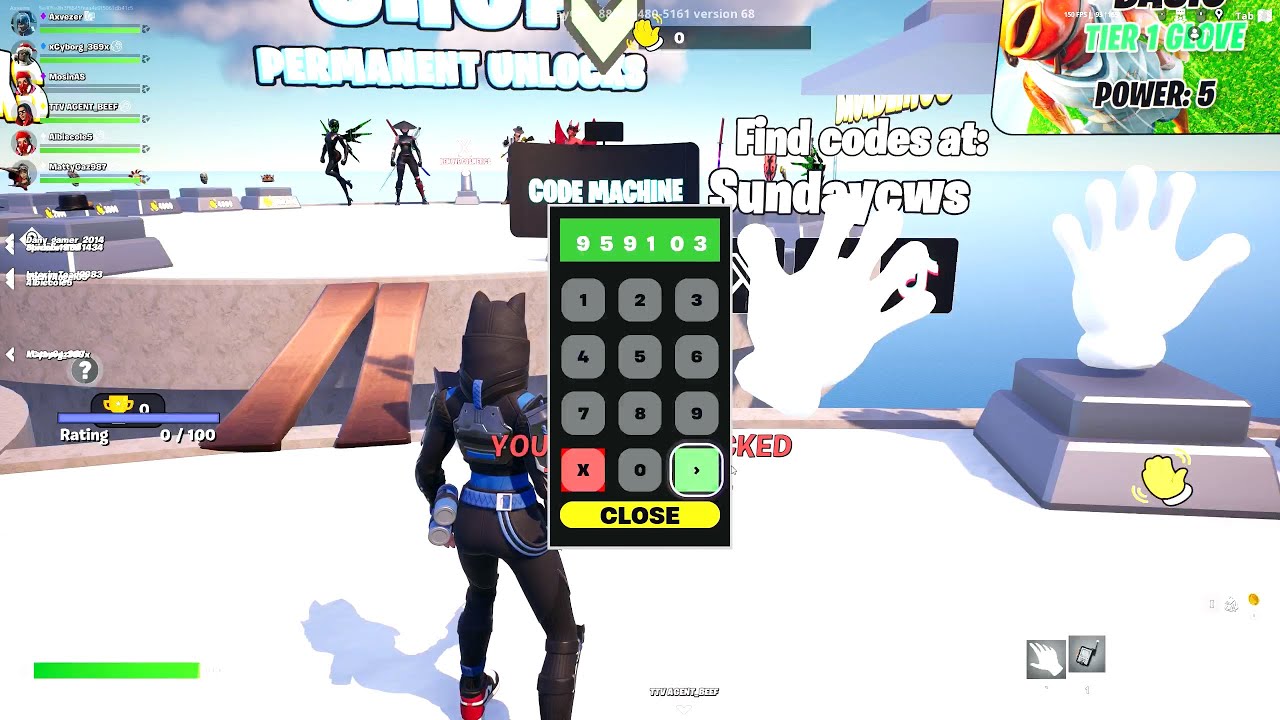 CODE MACHINE IV GLOVE LOCATIONS SLAP FIGHTS 8851-5480-5161- Fortnite - YouTube