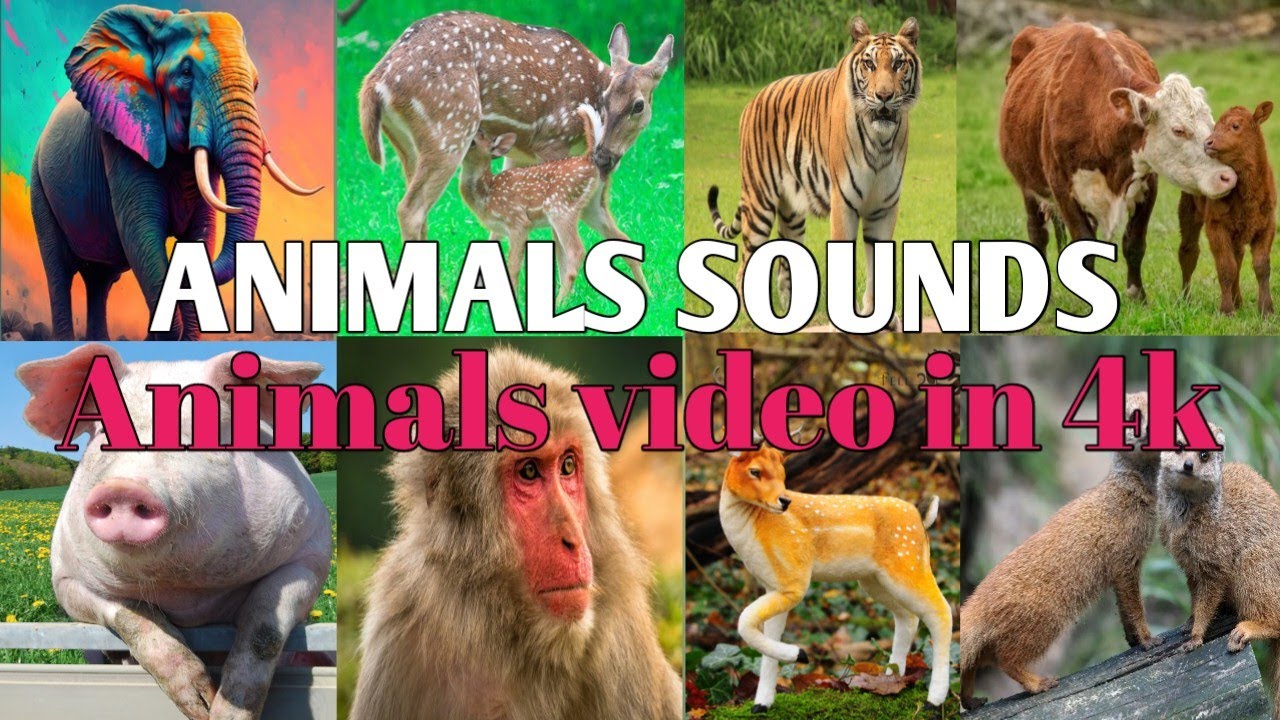Animal Sound - Cow, Dog, Cat, Tiger, Lion, Goat, parrot, Elephant, Pig ...