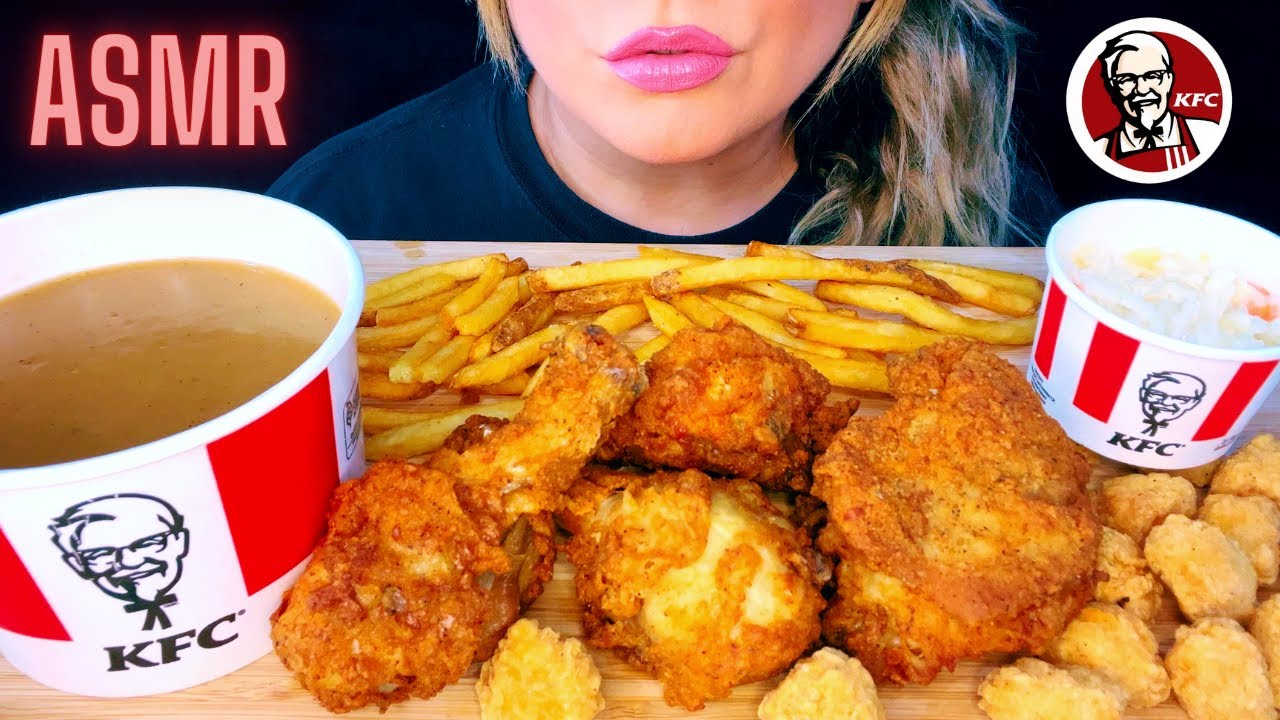 ASMR KFC MUKBANG 먹방 CRISPY FRIED CHICKEN (NO TALKING) EATING SOUNDS ...