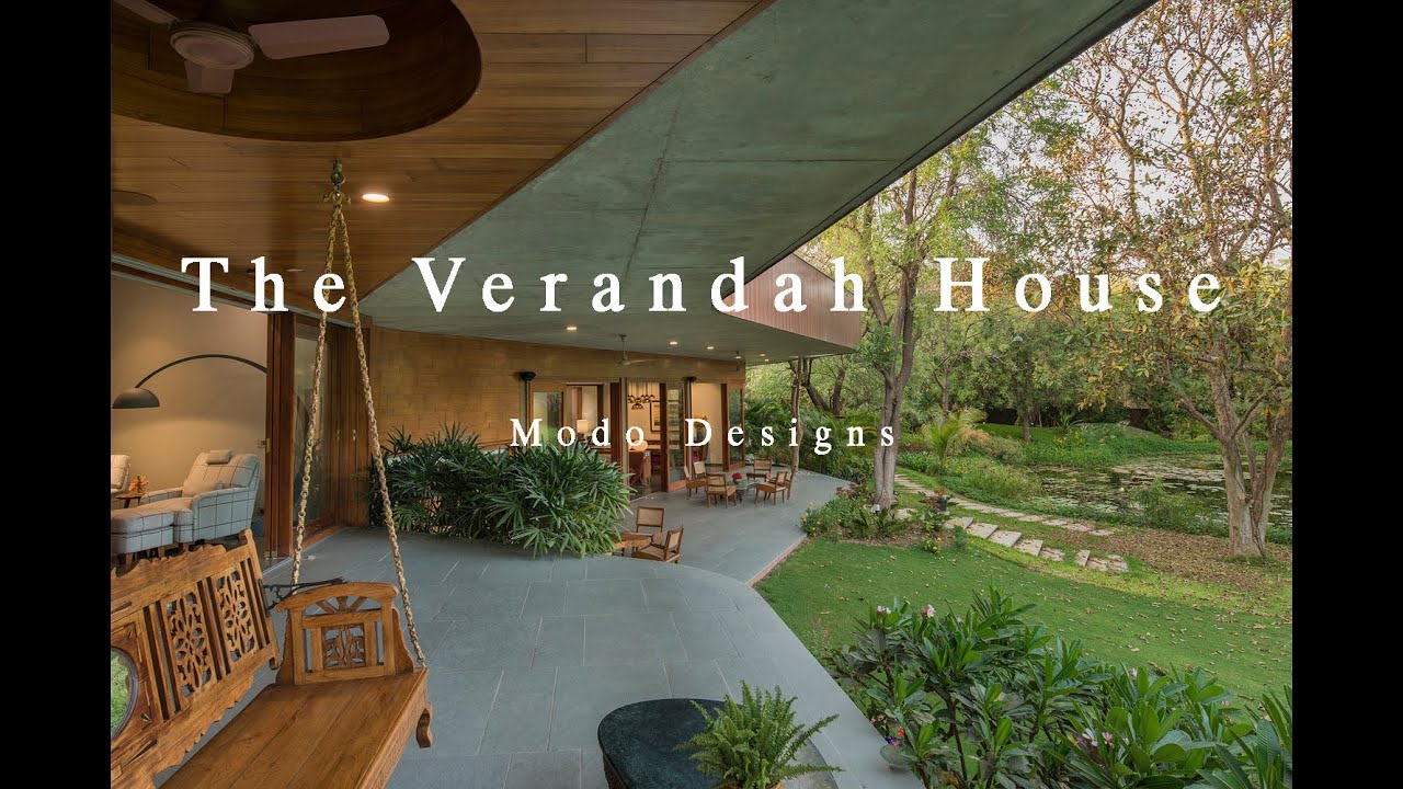 The interior space lavishly opens into these semi-open verandah spaces ...