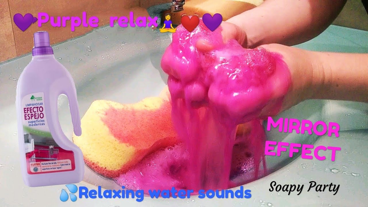 ASMR💓 Squeezing🙌 with magic purple cleaner. Overflow&Rinse ++💦💦 - YouTube