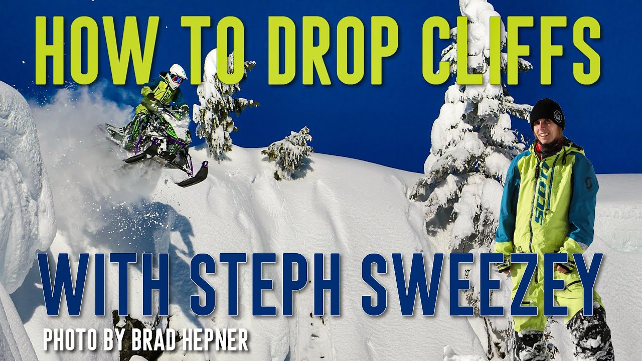 How to do a cliff drop on your snowmobile with Stephanie Sweezey - YouTube