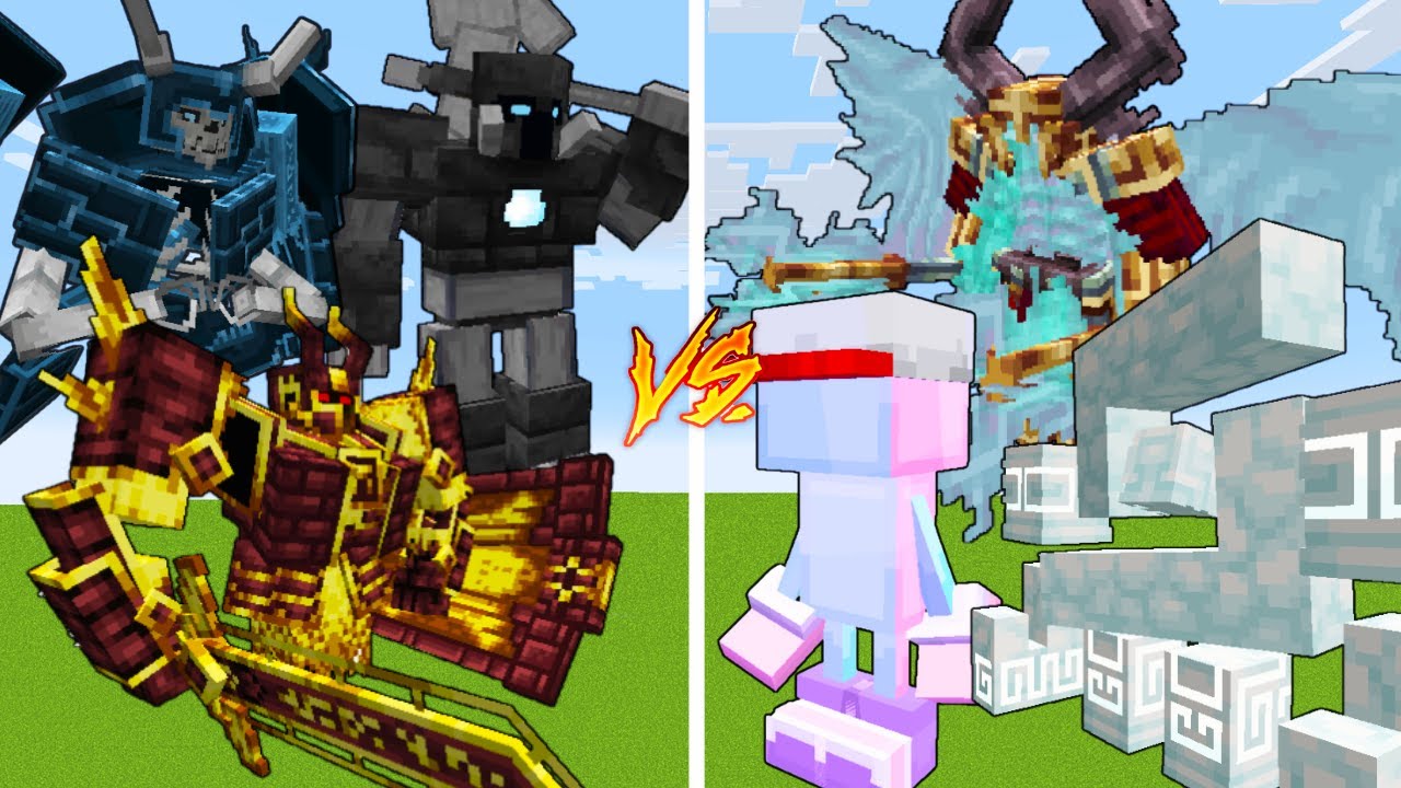 3 Strong Bosses VS 3 Strong Bosses / Minecraft Mob Battle - YouTube