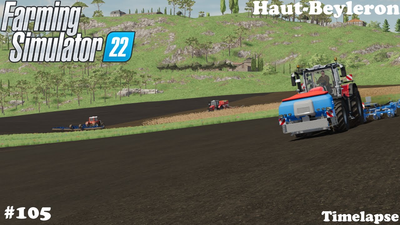 seeding beans and corn - Haut Beyleron - Timelapse #105 - FS22 - YouTube