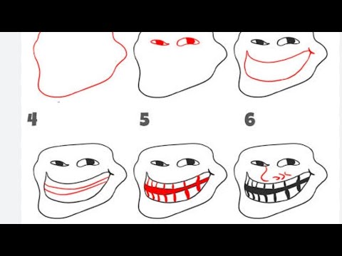 How to draw a troll face.. - YouTube