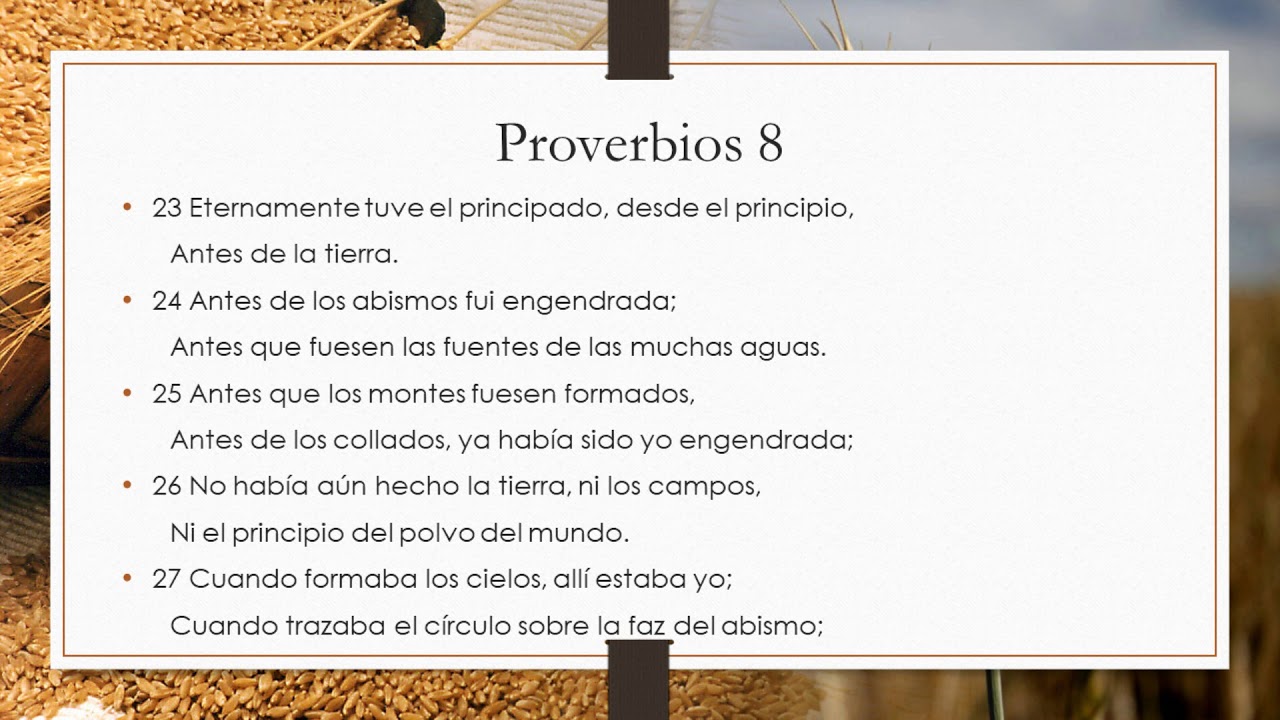 Proverbios 8 Reina-Valera 1960 (RVR1960) - YouTube