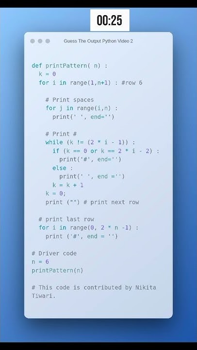 Guess This Programs , What Pattern is Printing | Code In Python | Using Inner Loop and Outer ...