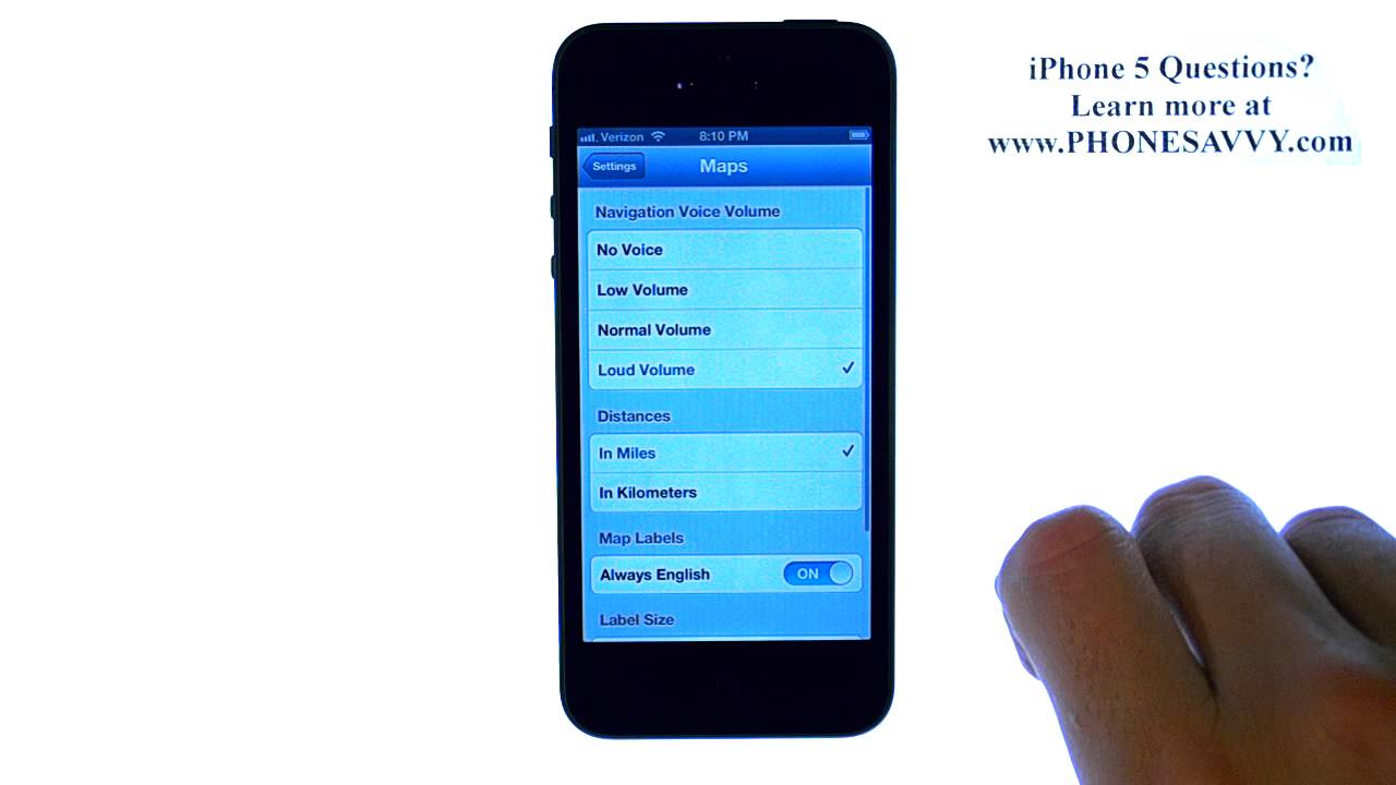 Apple iPhone 5 - iOS 6 - How do I Increase Labels Size in the Maps ...