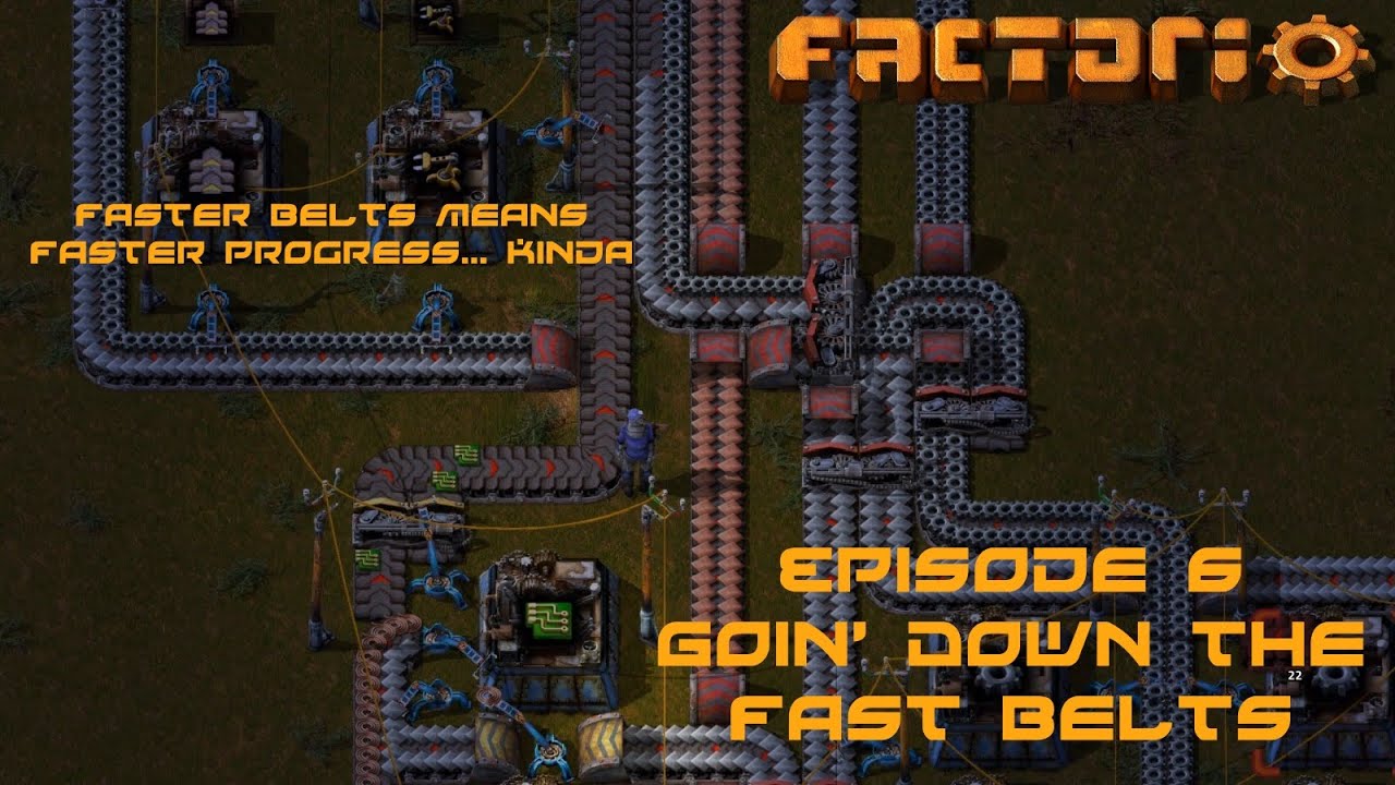 Factorio Episode 6- Goin' Down the Fast Belts - YouTube