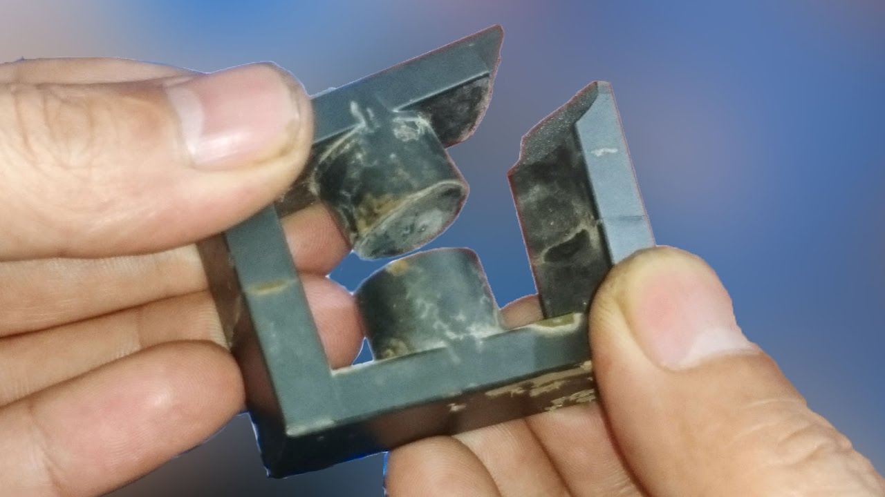 pulse transformer construction, ferrite core how to open - YouTube