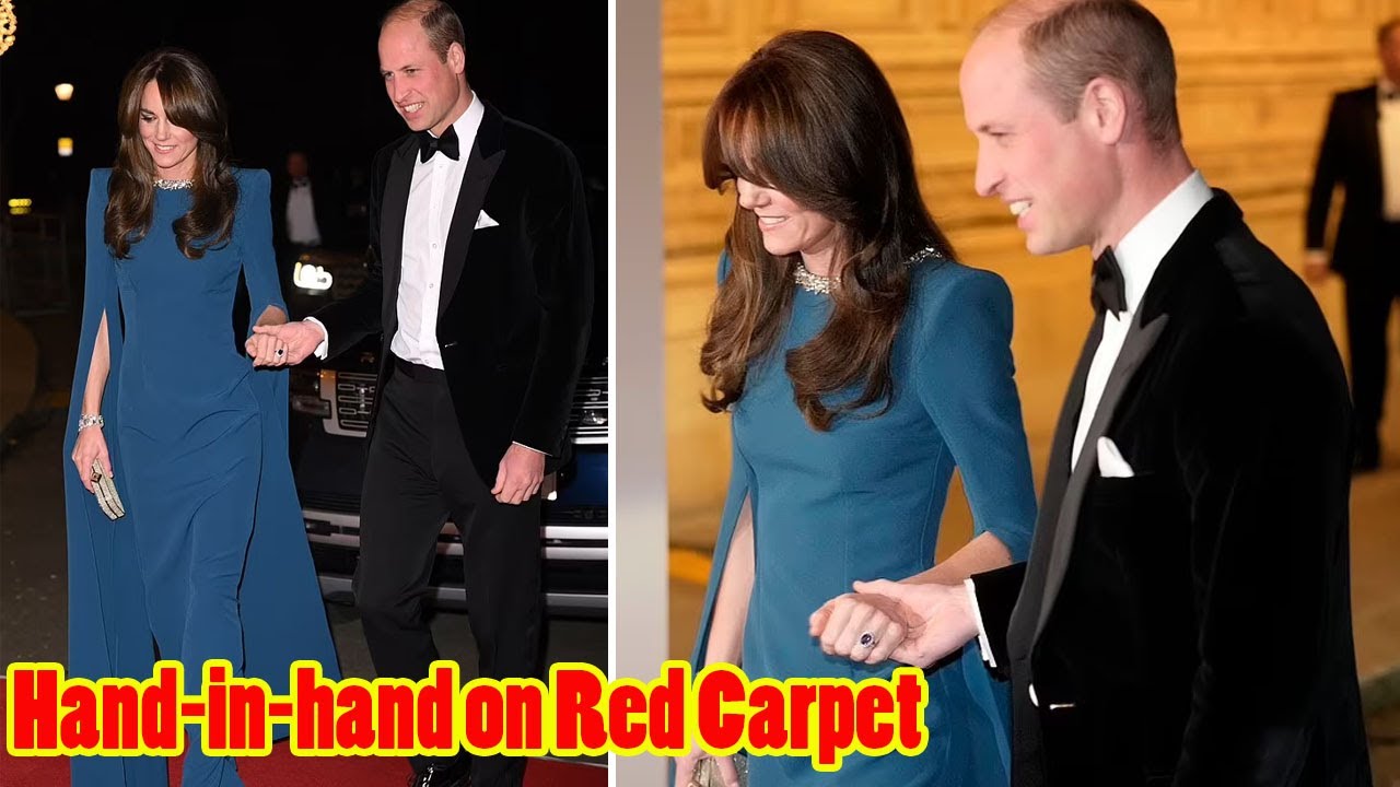 Kate Middleton and Prince William hand in hand at the Royal Variety ...
