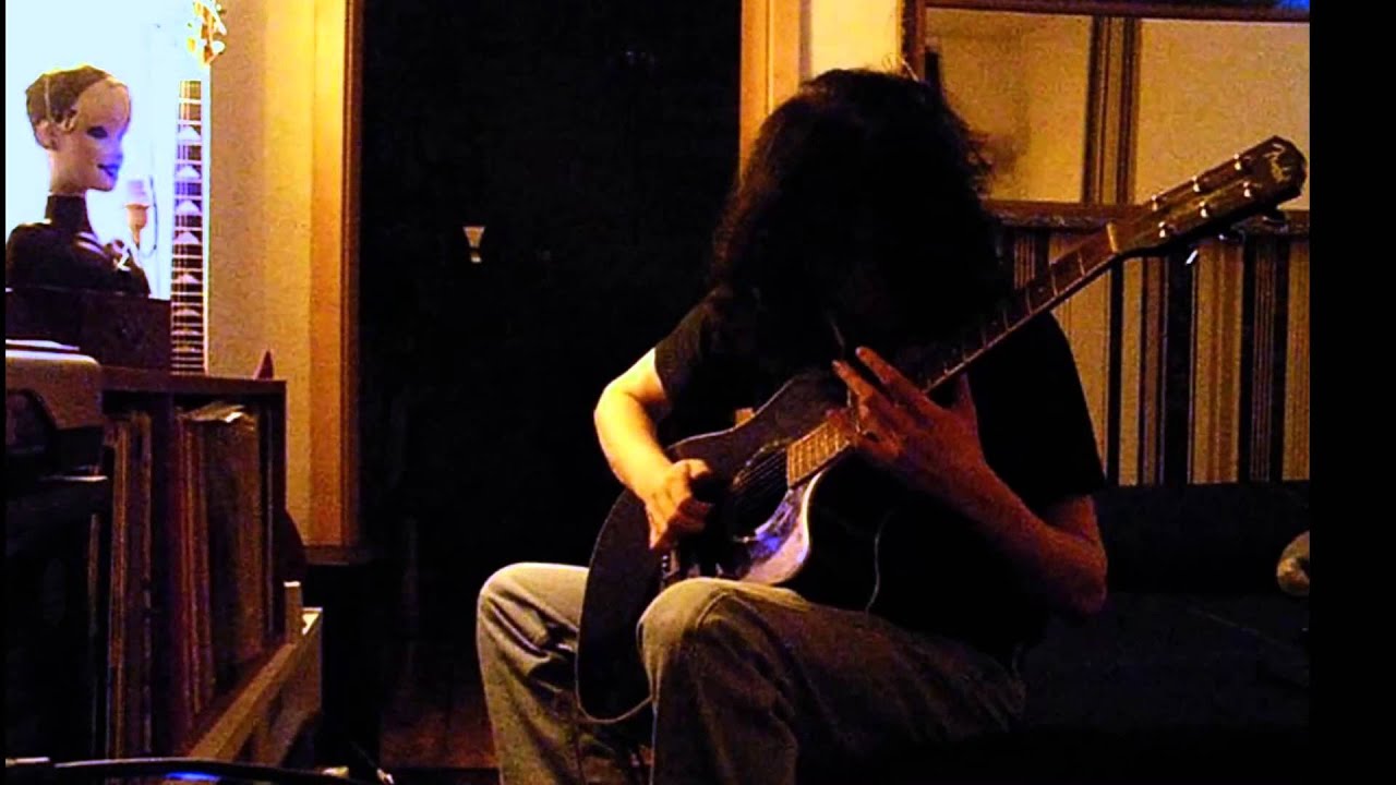 overdriven acoustic guitar flageolets - YouTube