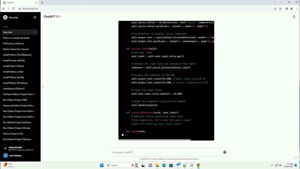 jarvis gui in python - YouTube