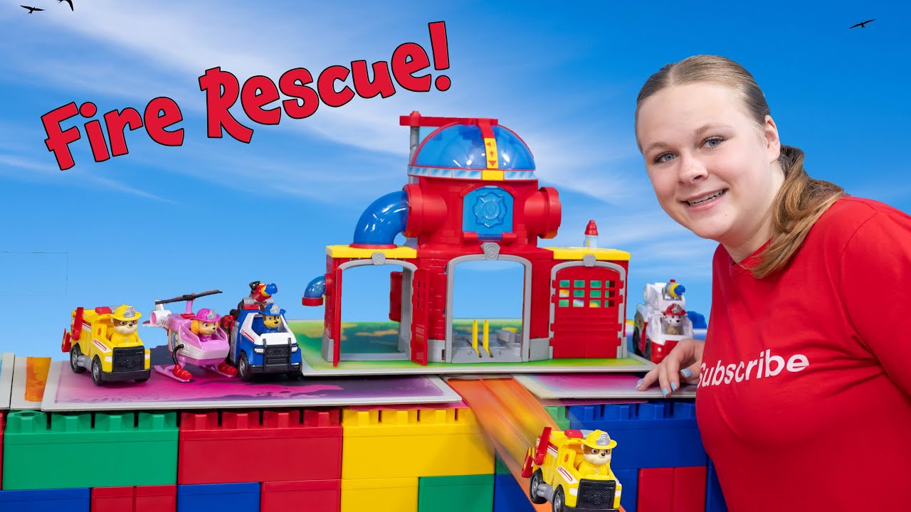 Assistant Races the Paw Patrol Fire Rescue Pups to the Fire Station and ...
