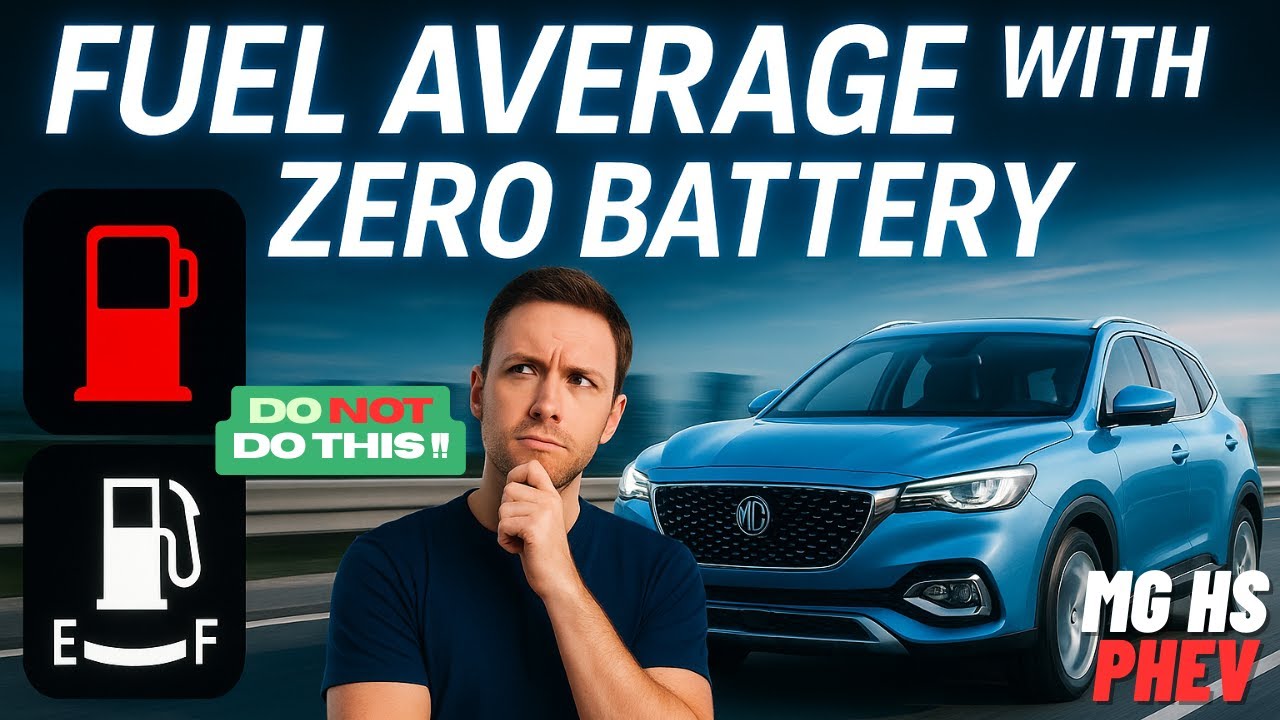 MG HS PHEV Fuel Average with ZERO Battery | Fully drained battery test ...