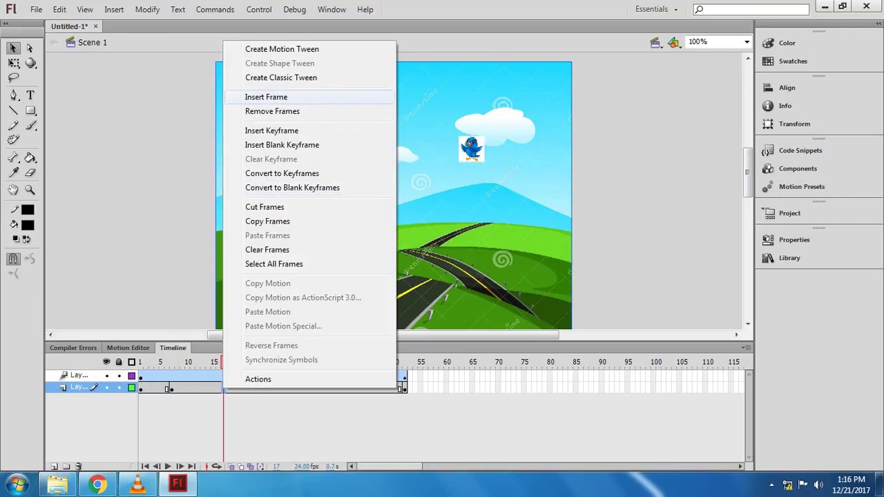 Flying Bird Flash Animation Tutorial II By Sridevi Taradi - YouTube