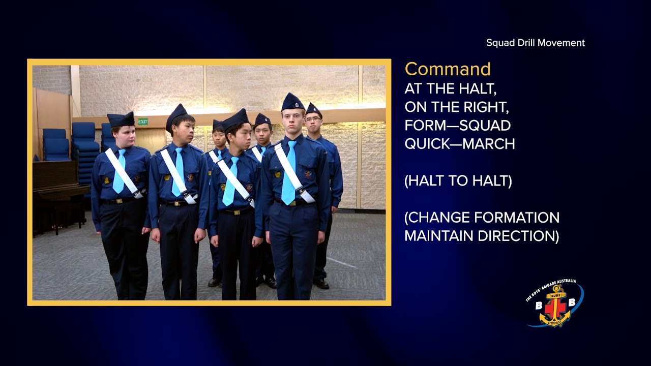 Squad Drill Movement - (Halt to Halt) At The Halt - On The Right - Form ...