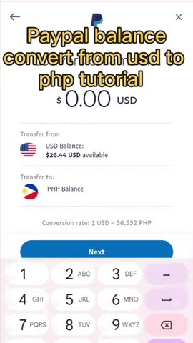 How to convert paypal balance from usd to php tutorial - YouTube