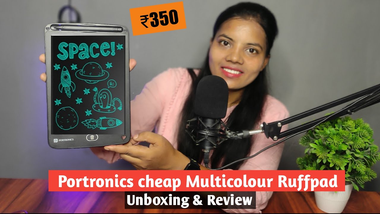 Portronics Ruffpad 8.5" Multicolor lcd writing Pad Review & Test - YouTube