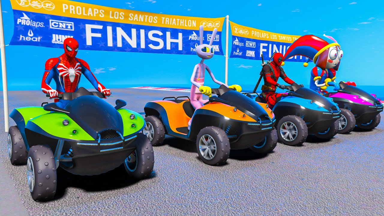 SpiderMan x JAX x POMNI - Street Blazer Racing EVENT on Beach Challenge ...