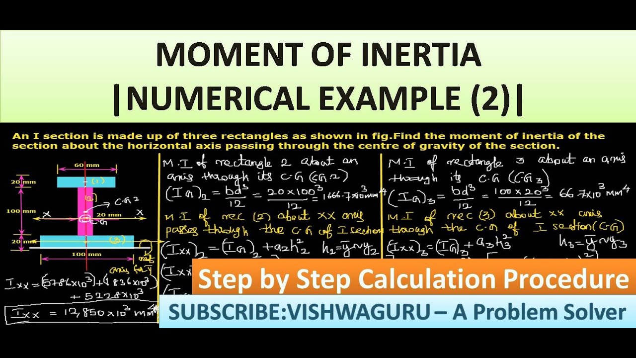 Moment of Inertia |MI of I section|Numerical Example (2)|Engineering ...
