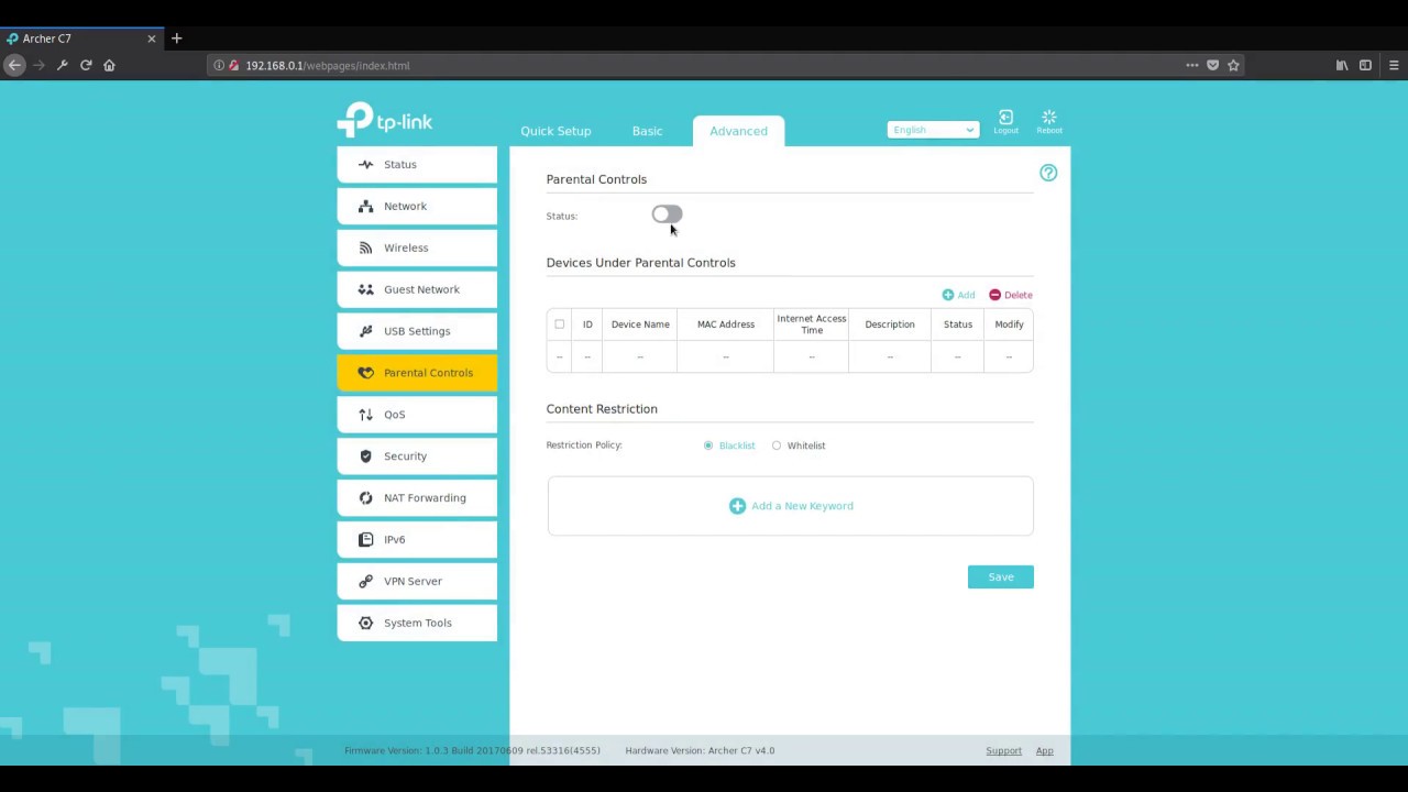 Wireless router TP-Link Archer C7 C1750 MENU Review - Part 2 - YouTube