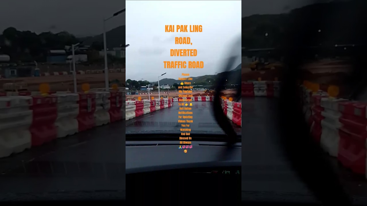 Morning Time, Kai Pak Ling Road diverted Traffic Road, again raining, nice road, #hkdriving @# ...