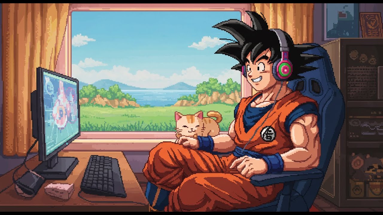 Goku and LoFi Music for Sleep 🎮🎵 | 1 Hour of Pixel Art Goku | Relax ...