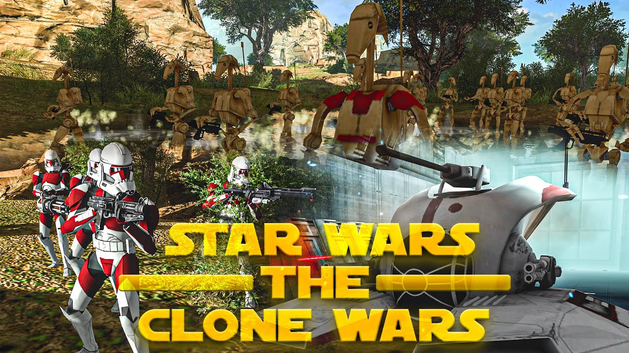 Star Wars the Clone Wars - Brutal Clone Base Defense! (Cinematic) | Men ...