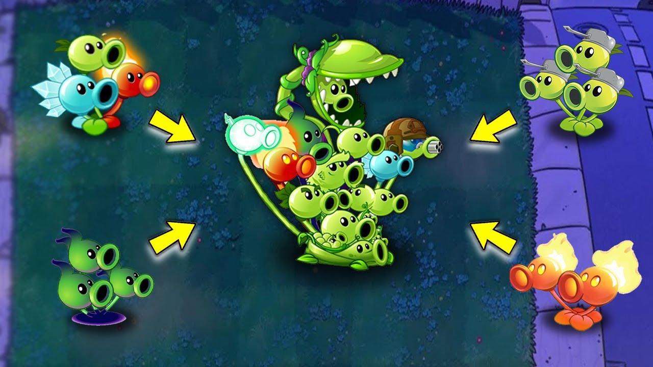 All Threepeater Transformation - Plants vs Zombies 2 God Mod - YouTube