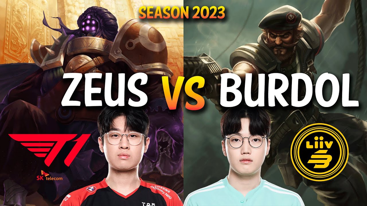T1 Zeus vs LSB Burdol - JAX vs GANGPLANK Top - KR Ranked - YouTube
