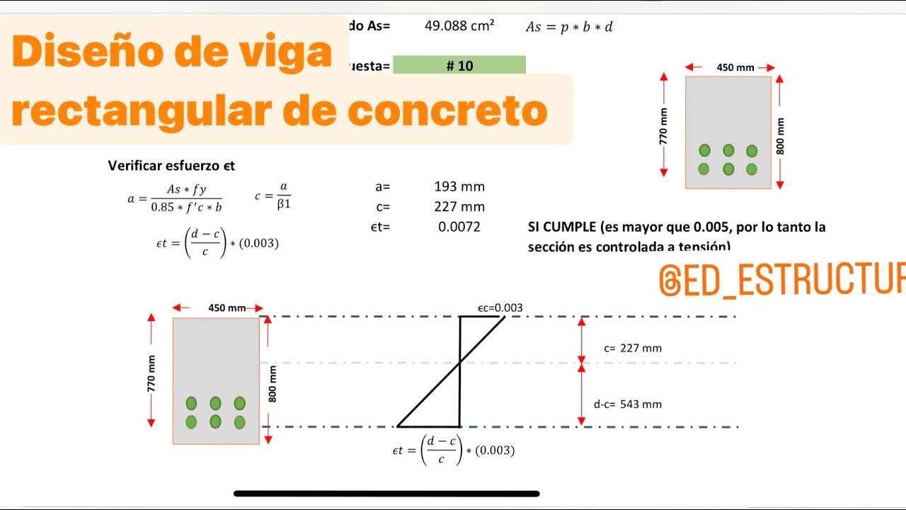 DISEÑO DE VIGA RECTANGULAR DE CONCRETO ARMADO | Problema 4-35 - YouTube