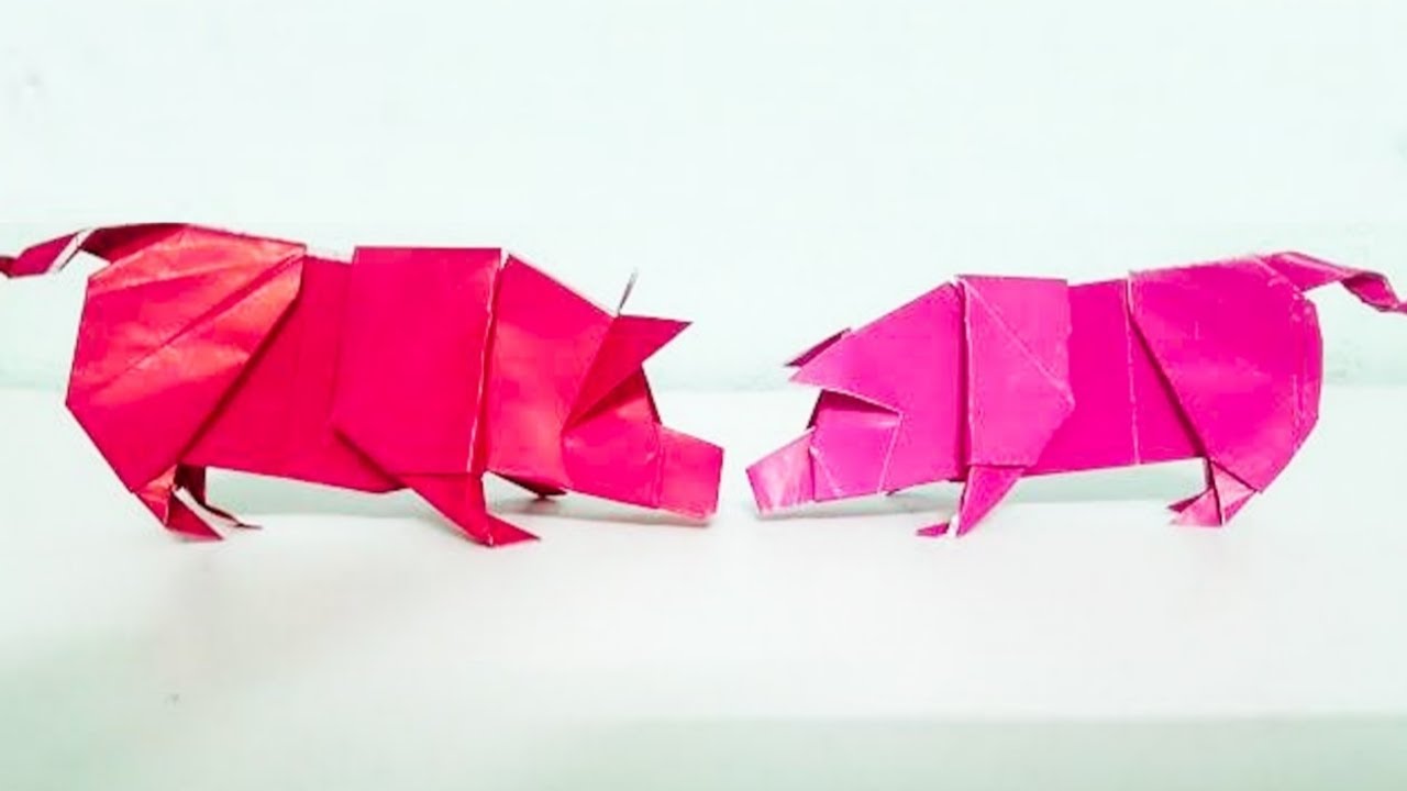 Gấp Con Heo Rất Đáng Yêu # Folding Paper pig # How to fold a pig from ...