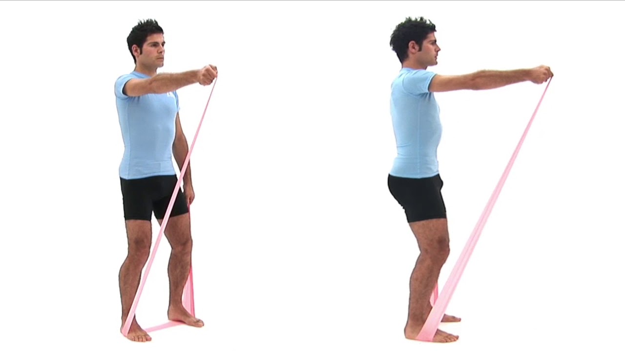 Shoulder Flexion (band, alternate) - YouTube