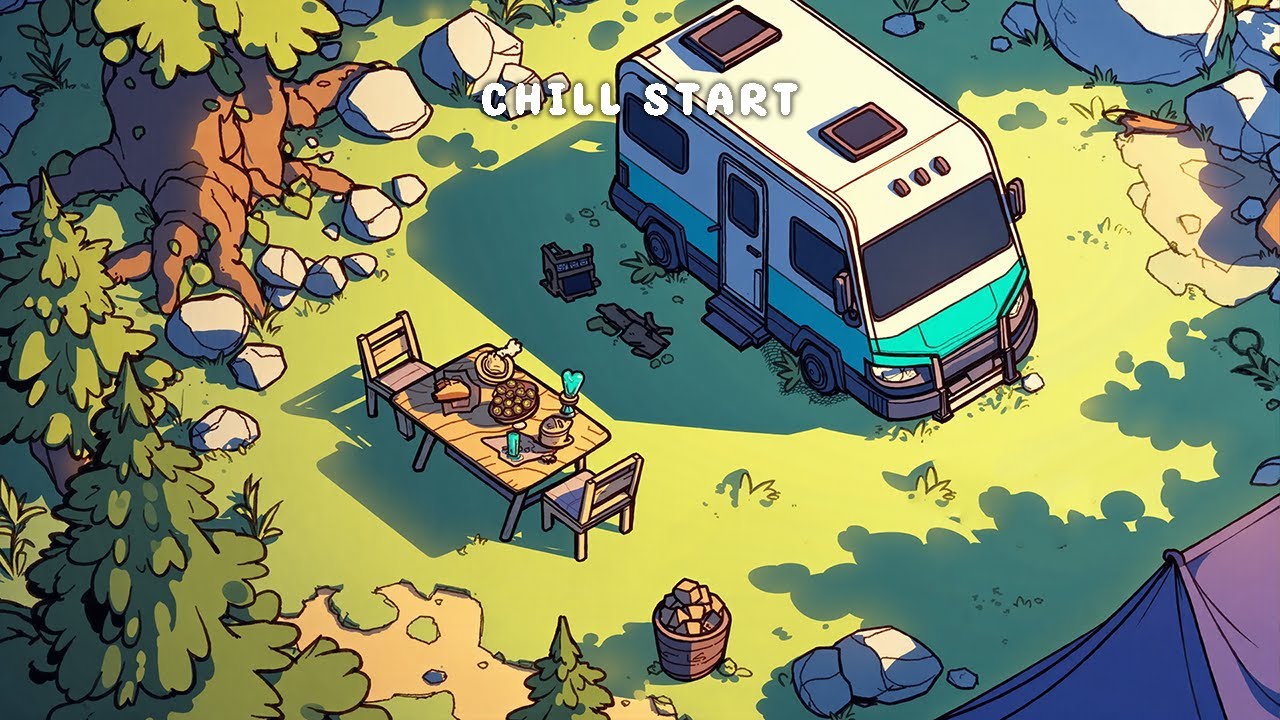 Morning Campfire 🔥 Chill Start with Lofi Picnic Camping ☕ Forest breeze ...