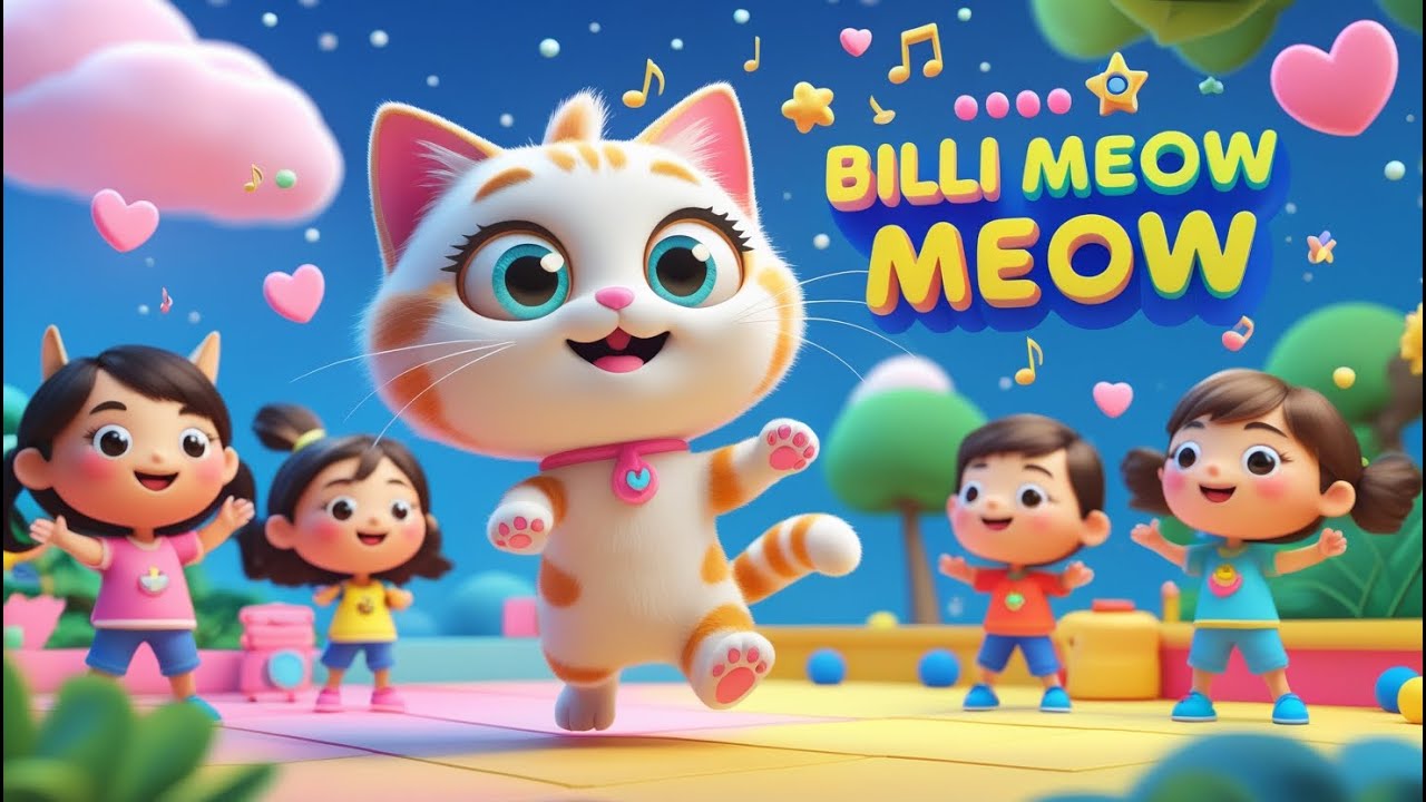 Billi Meow Meow 🐱 | Cute Cat Song for Kids | Nursery Rhyme | Fun ...