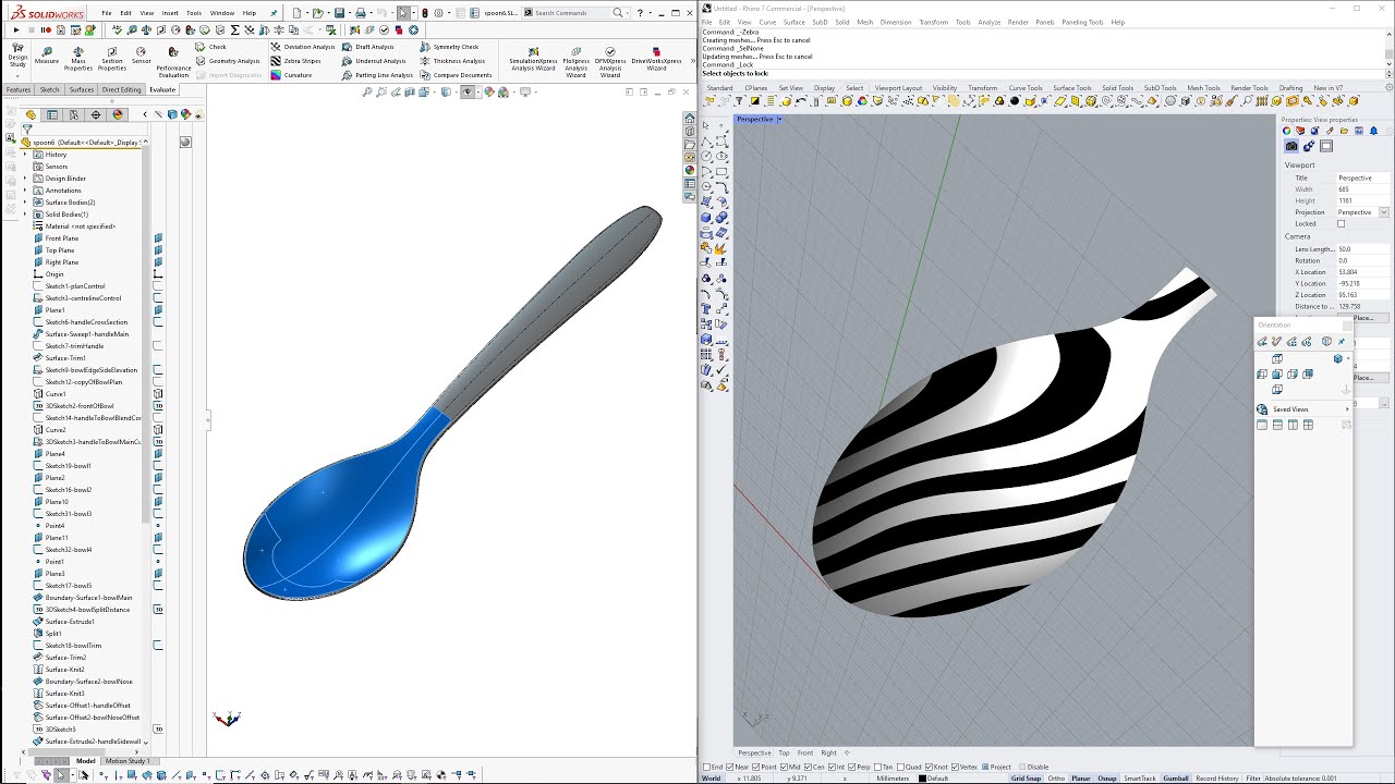 Solidworks to Rhino Surface Evaluation Macro - YouTube