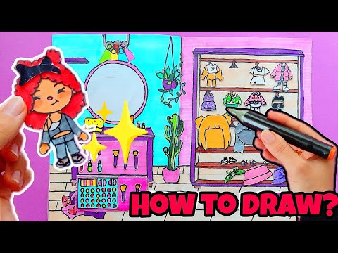 Toca Boca Dressing Room Design💄💅 Toca Make-up Routine/ Toca Life Handmade Sticker Book