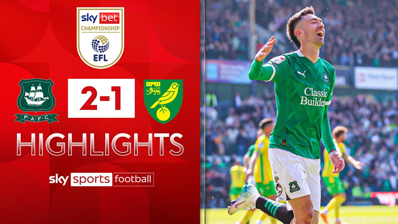 Ryan Hardie brace boosts Pilgrims slim survival hopes! | Plymouth 2-1 Norwich | EFL Highlights ...
