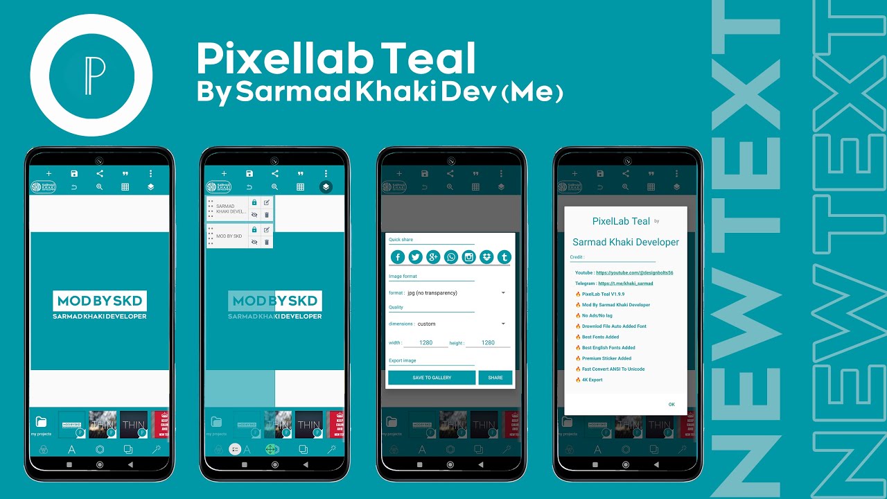 Pixellab Teal | Pixellab pro mod apk unlimited fonts | Design Bolts ...