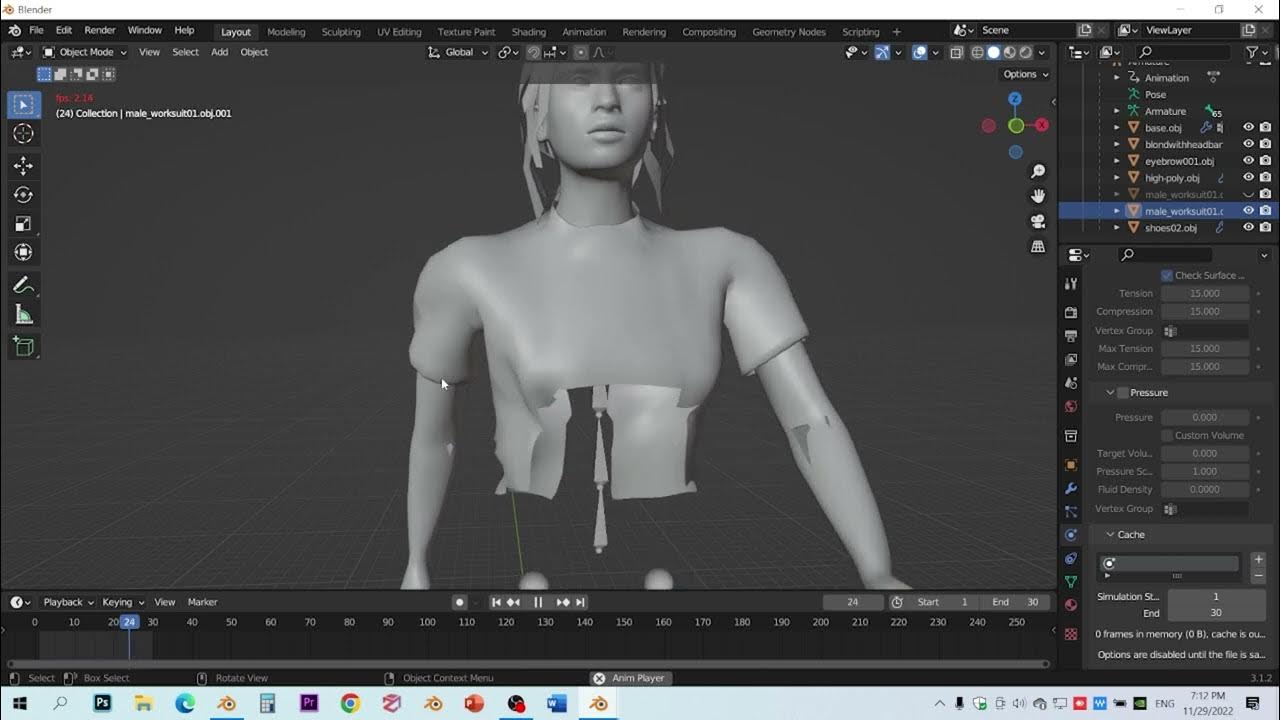 PHYSICS PROPERTIES CLOTH SELF COLLISION - YouTube