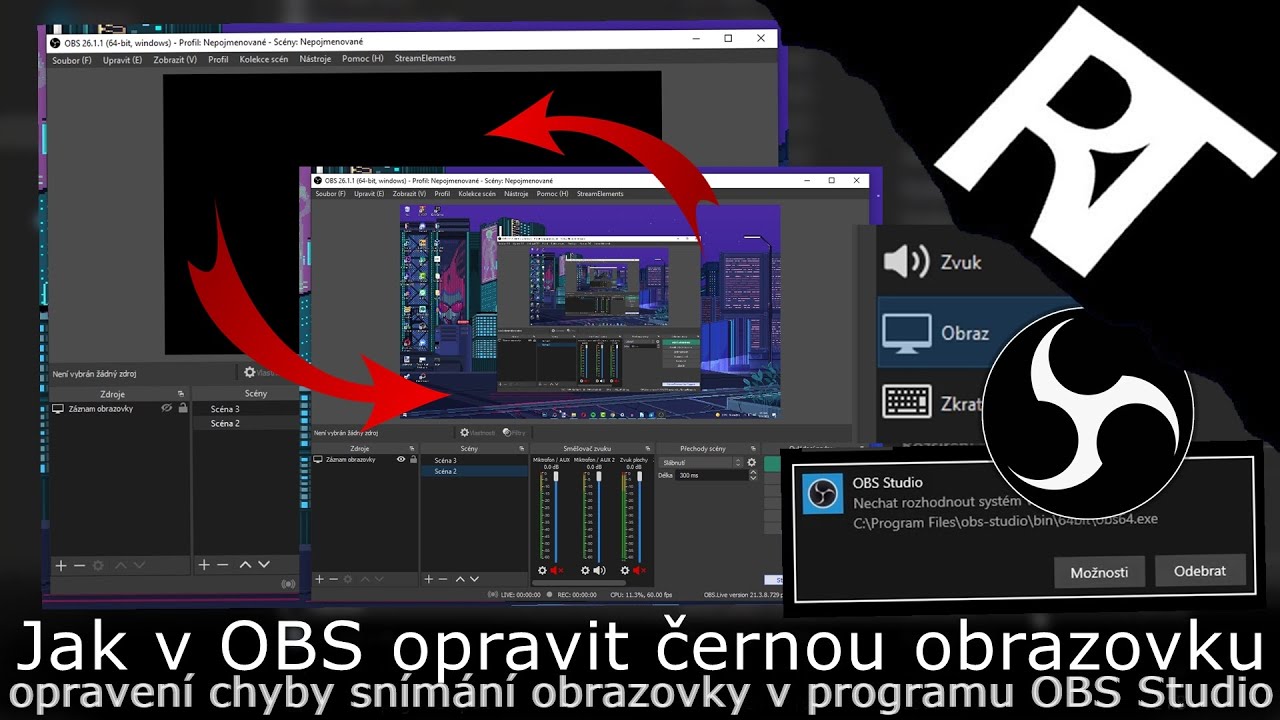 OBS Studio - Jak opravit chybu s černou obrazovkou | černá obrazovka v ...