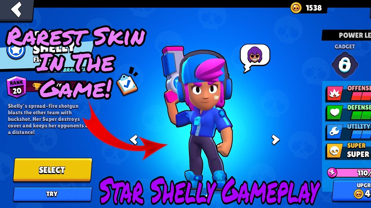 Star Shelly Gameplay(💎Rarest skin in the game💎) | Brawl Stars - YouTube
