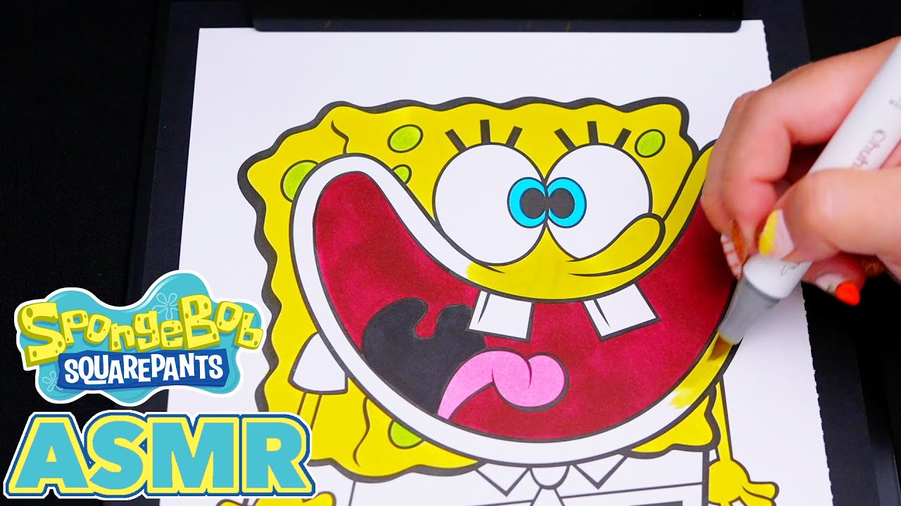 ASMR SpongeBob Coloring (No Talking) - YouTube