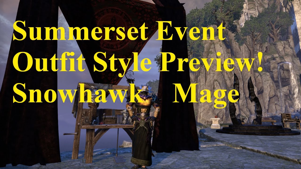 ESO Summerset Event Outfit Style Preview! Snowhawk Mage! - YouTube