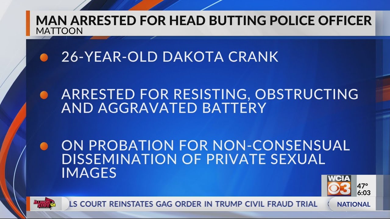 Man accused of head-butting Mattoon police officer - YouTube