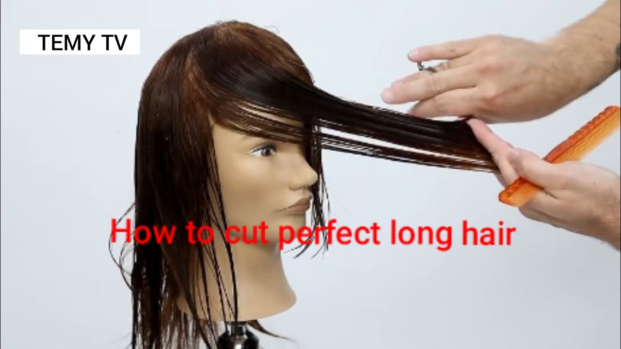 How to cut perfect face framing layers for long hair - YouTube