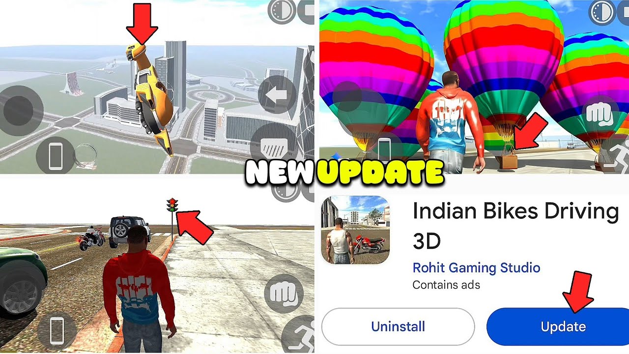 Finally New Update In Indian Bikes Driving 3d | Hot Air Balloon+Flying ...