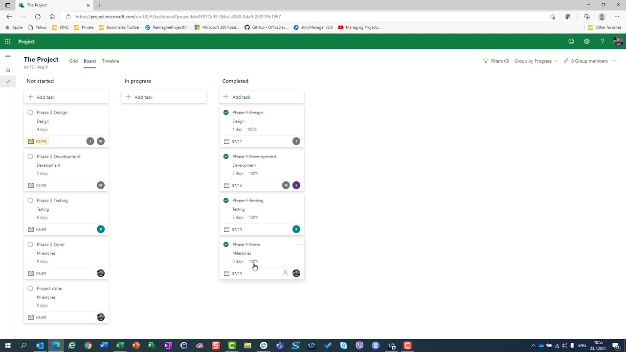 Boards in Microsoft Project for the web - YouTube